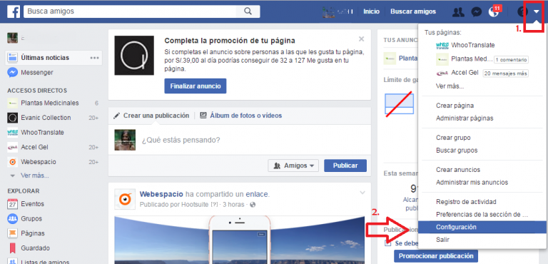 ¿Cómo configurar tu cuenta de Facebook? - Webespacio
